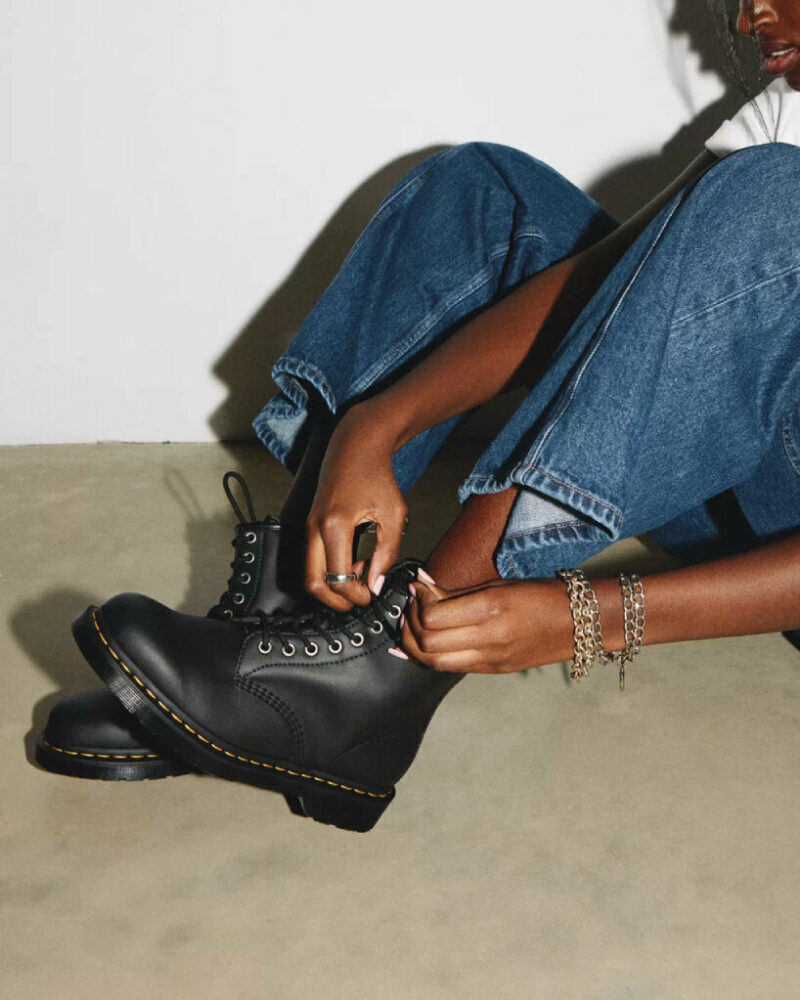 dr. martens’ genix nappa shoes are crafted from reclaimed leather ...