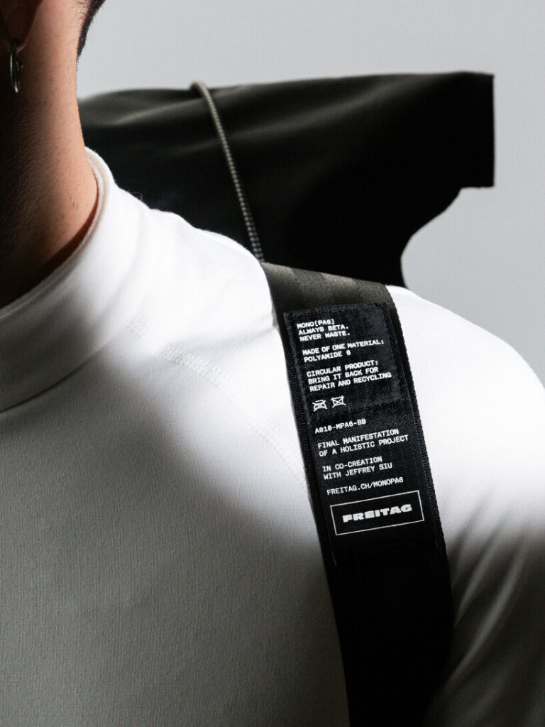 circular and recyclable FREITAG backpack is made of only one material ...