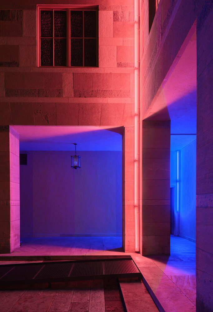 dan flavin's 'dedications in lights' exhibition at kunstmuseum basel