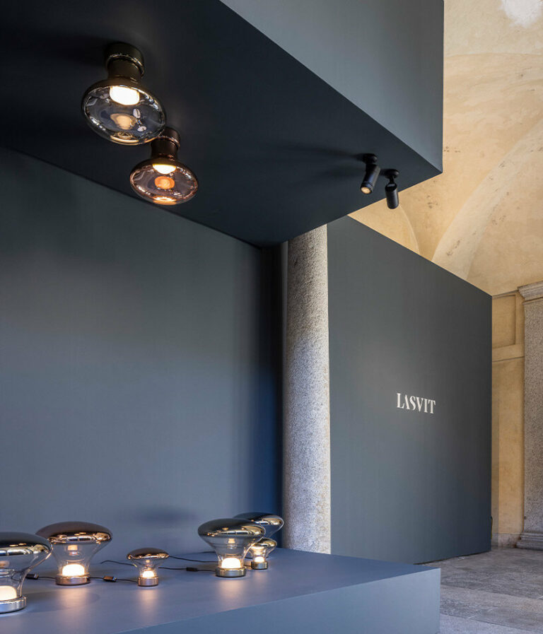 lasvit's re/creation installation emerged with handmade fused glass