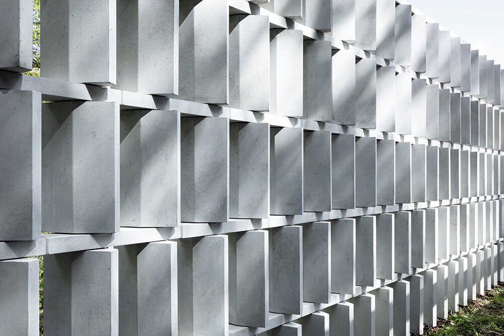 nendo walls japanese home with CO2-SUICOM concrete blocks