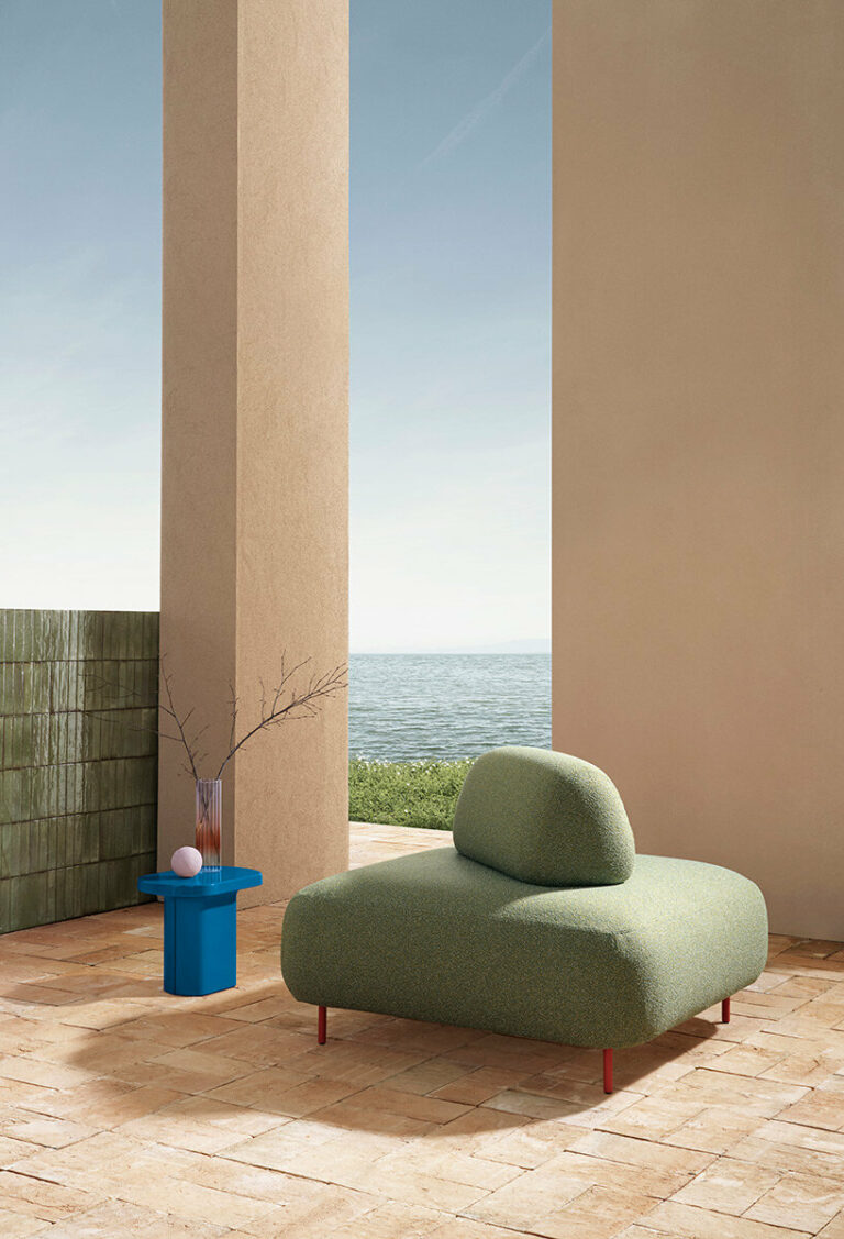 pedrali's buddy oasi goes outdoors with its moveable backrest