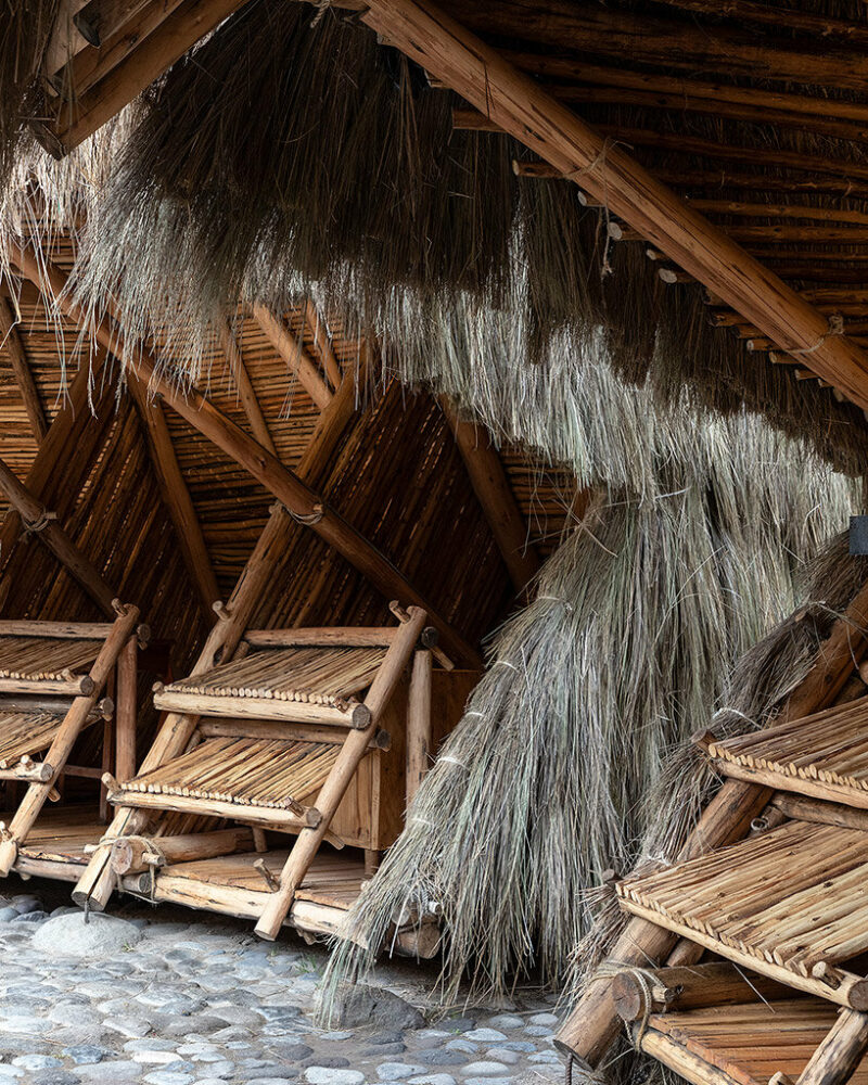 ecuador community builds thatched 'chaki wasi' handicrafts center