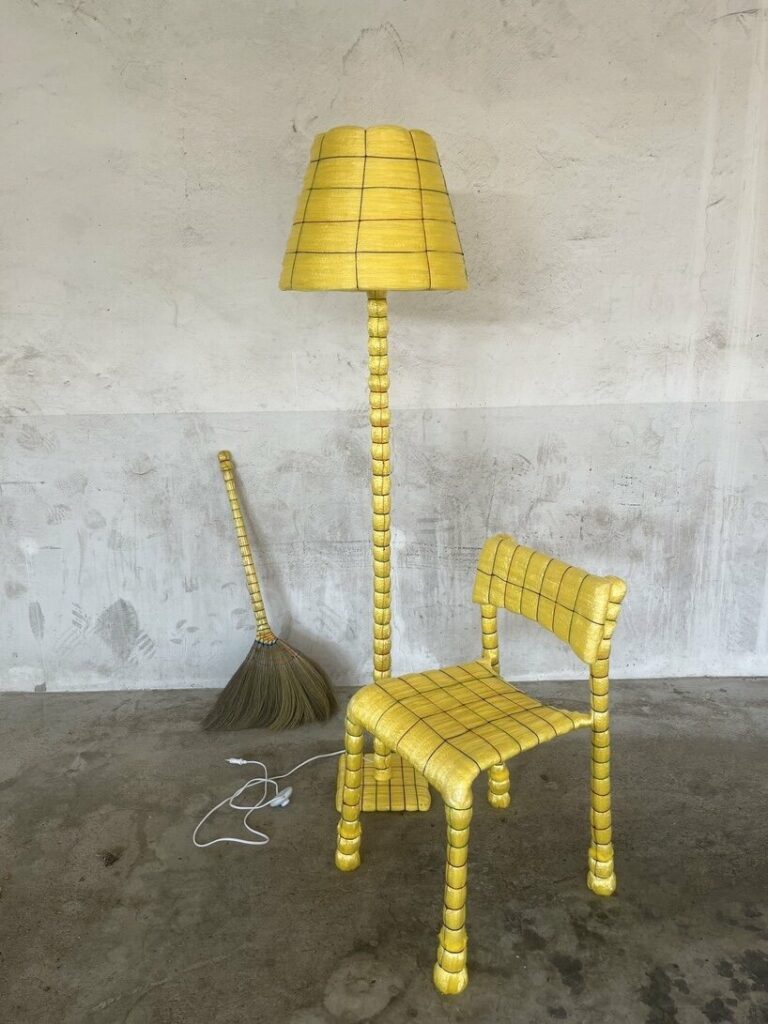 traditional korean reed broom becomes yellow woven furniture in do hyun ...