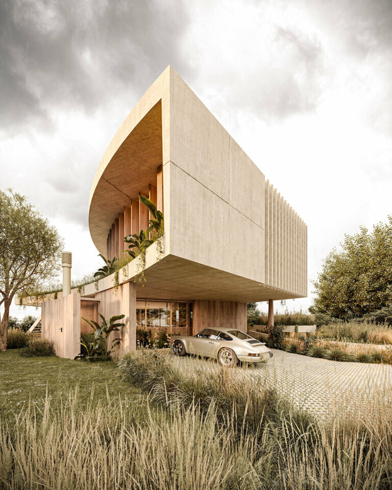 grizzo studio's neyer house in argentina doubles as a showroom