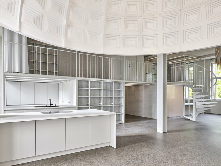 three massive domed lamps take over FAR's apartment rungestrasse in berlin