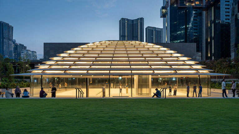 malaysia apple store opens with stepping roof by foster + partners