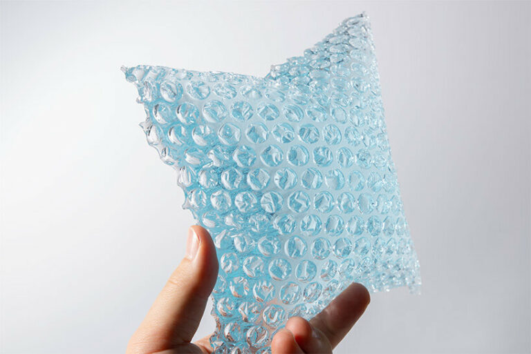 plastic bags become molds for iceberg-shaped objects by egosystem