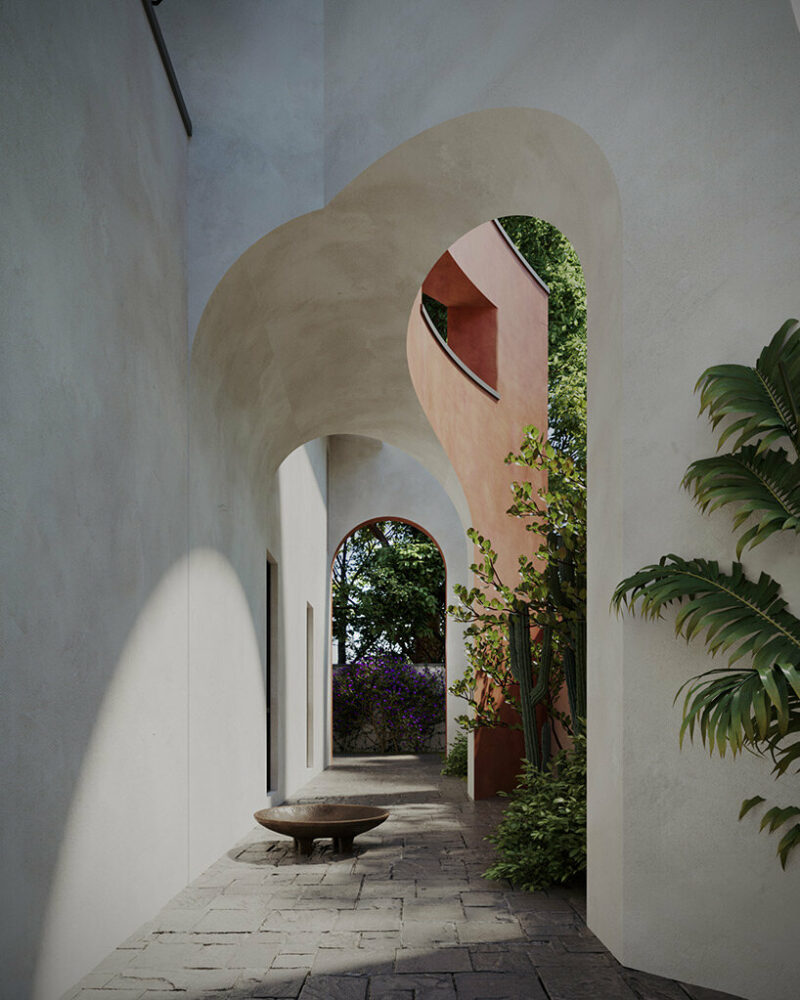 iranian architects sculpt 'jan-E ja villa' with layered walls and arches