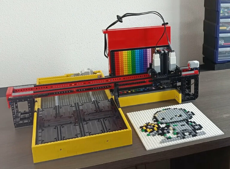 robot printer made of LEGO bricks can produce any pixel art using ...