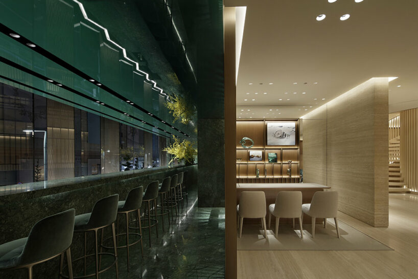 curiosity envelops rolex's ginza flagship in a double bezel pattern