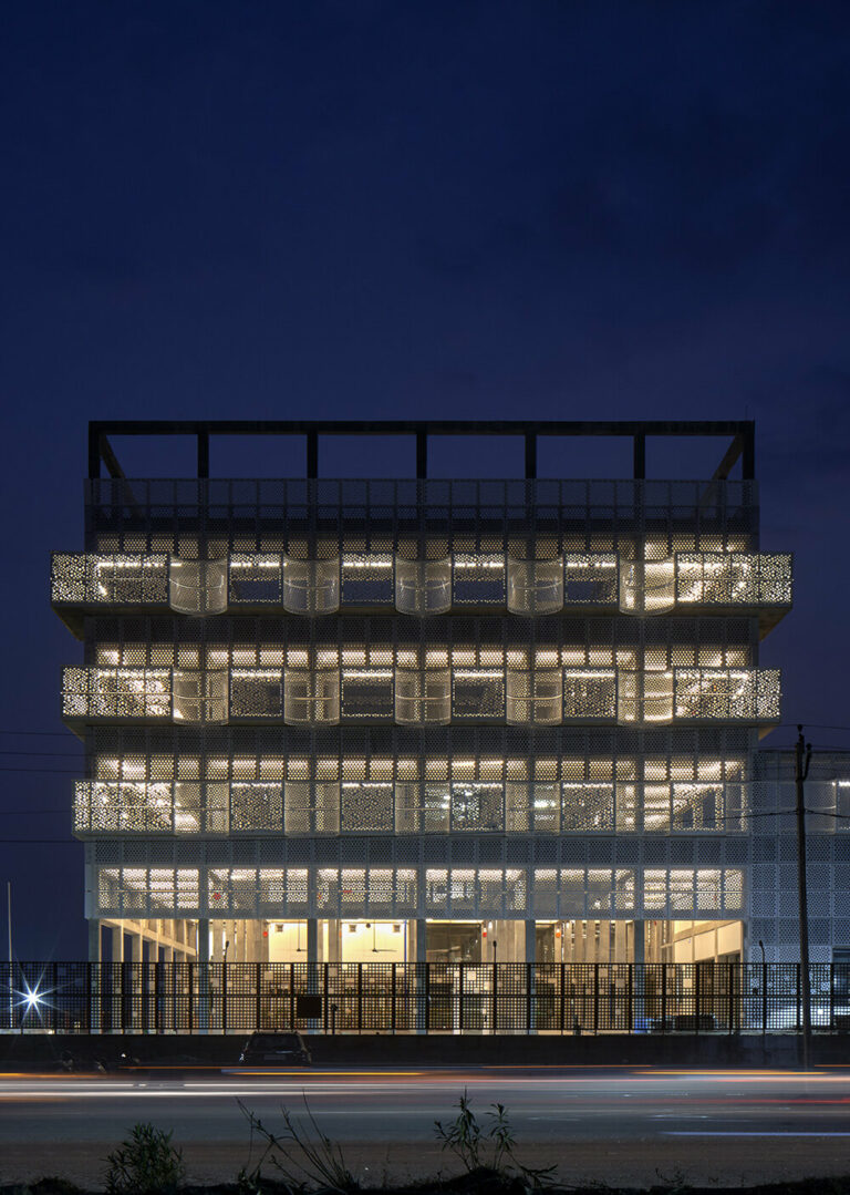 third space by studio saar in rajasthan boasts patterned jali screens