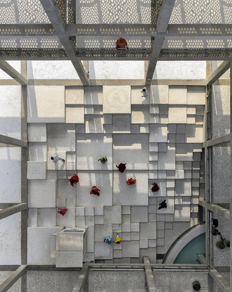 third space by studio saar in rajasthan boasts patterned jali screens