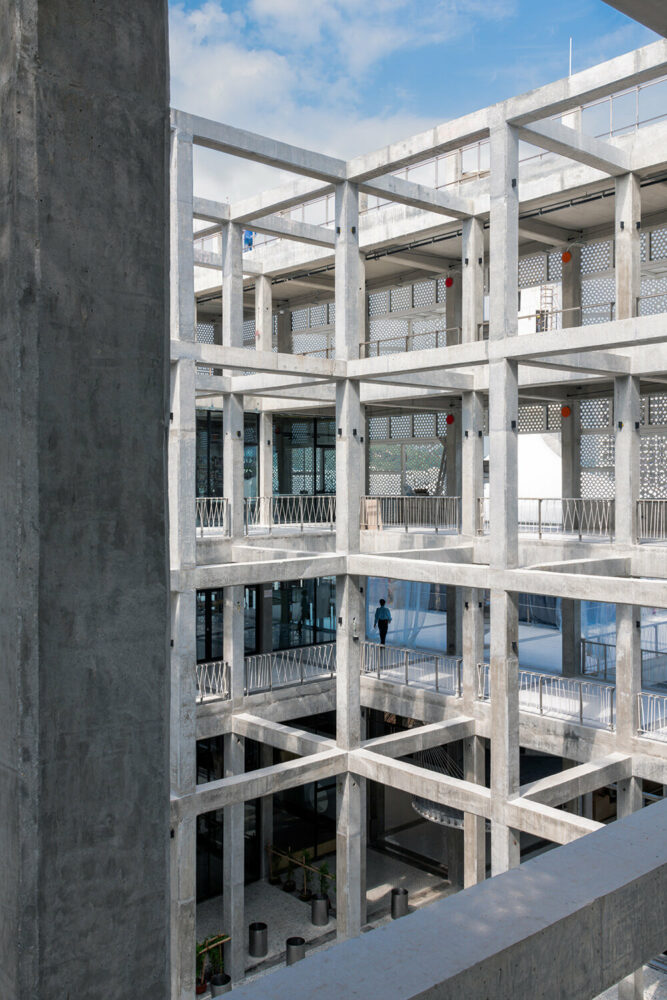 third space by studio saar in rajasthan boasts patterned jali screens