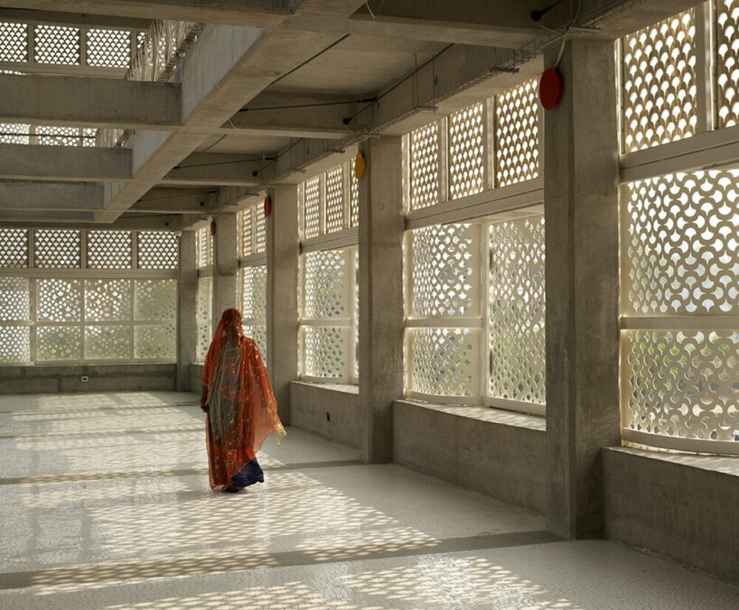 third space by studio saar in rajasthan boasts patterned jali screens