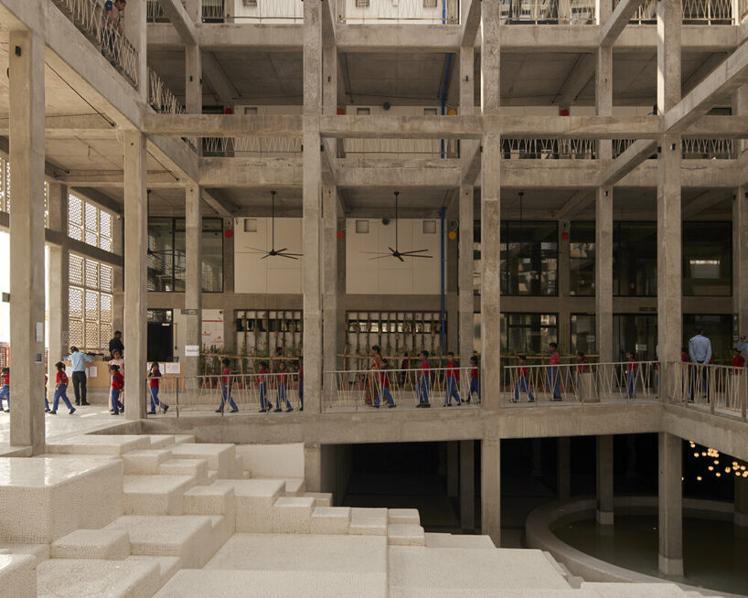 third space by studio saar in rajasthan boasts patterned jali screens