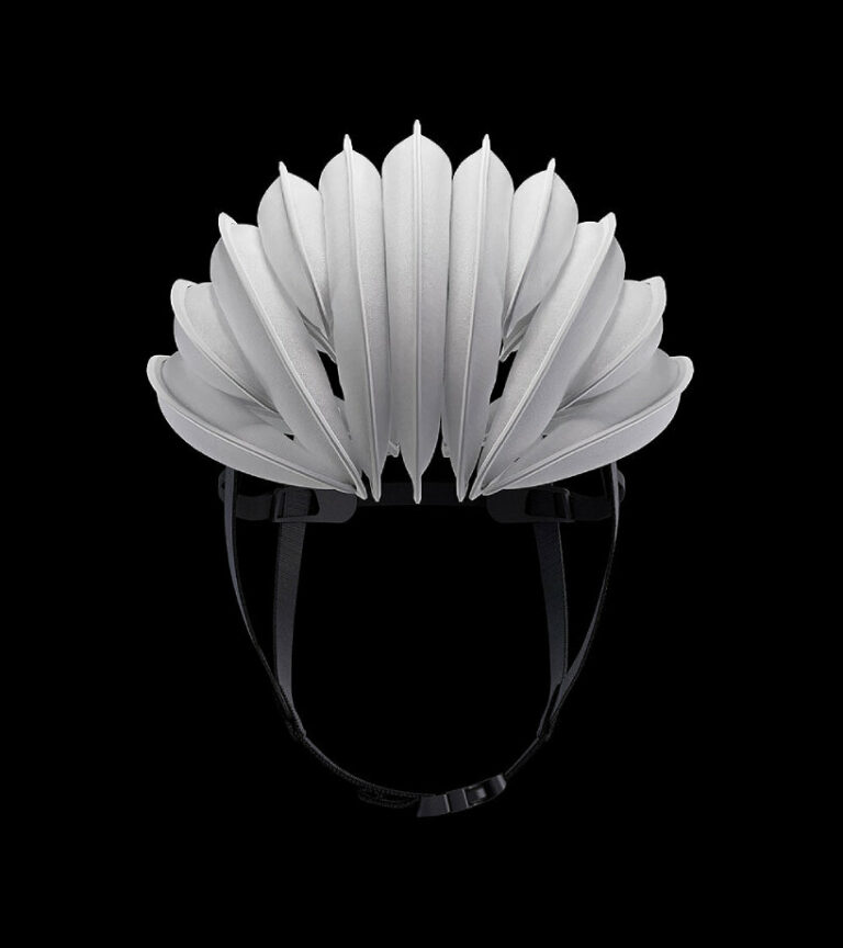 inflatable and collapsible micro bike helmet folds into a size that’s ...