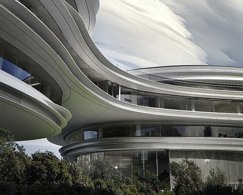 MAD architects completes its wormhole library, 'cloudscape of haikou'