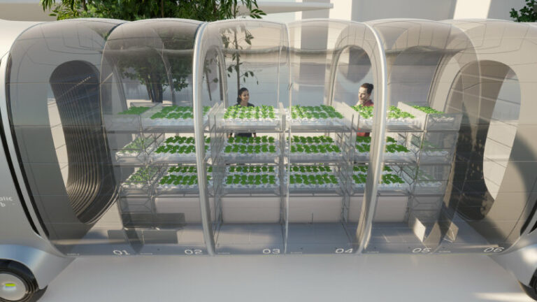 self-driving ‘bubblic’ public transport can shuttle mobile smart farms ...