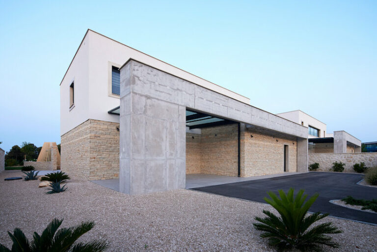 concrete-framed 'punta skala' villas by labvert overlook the adriatic ...