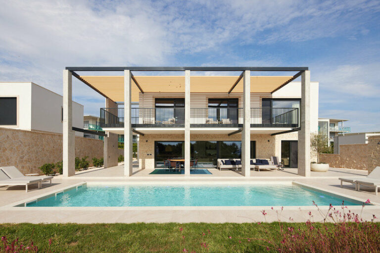 concrete-framed 'punta skala' villas by labvert overlook the adriatic ...