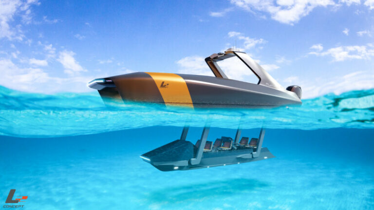 evoy and platypus’ semi-submersible boat with catamaran hulls glides ...