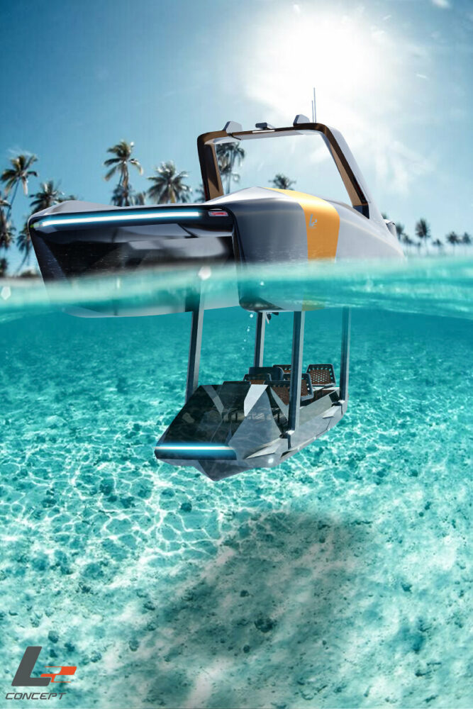 evoy and platypus’ semi-submersible boat with catamaran hulls glides ...