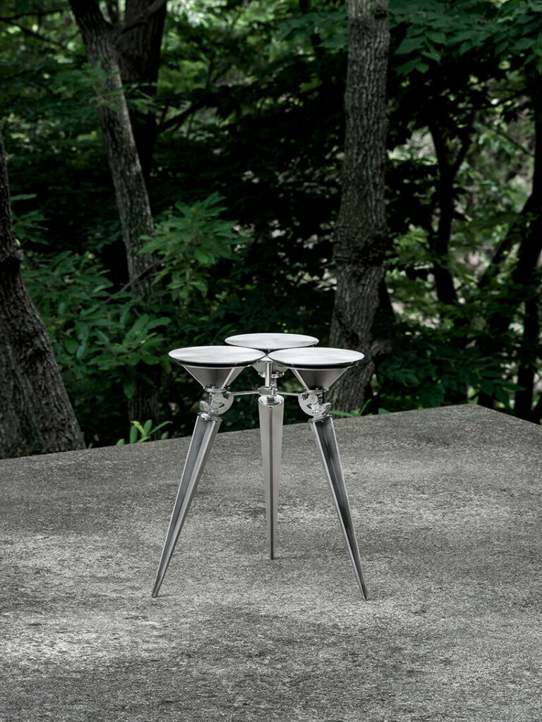 terrain-adaptive cone stool by sukchulmok studio reinterprets common ...