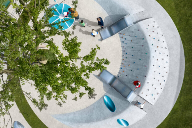 concentric pathways and gardens encircle HID's connective urban node in ...