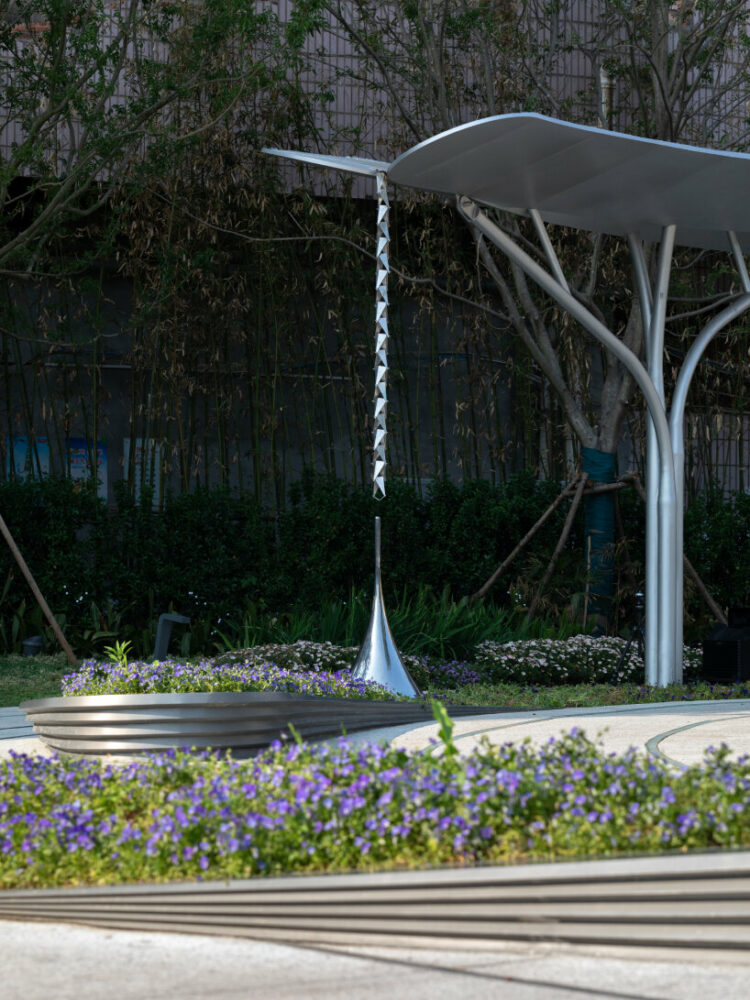 concentric pathways and gardens encircle HID's connective urban node in ...