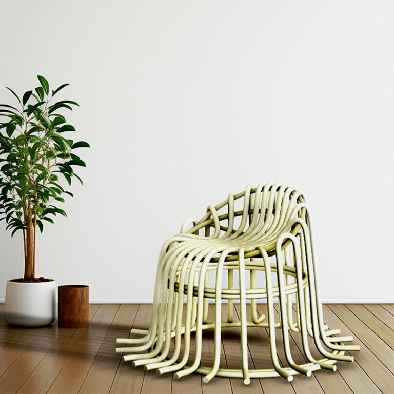 waterfall chair with smooth, flowy rattan curves reflects tranquility ...