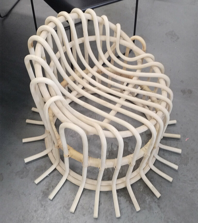 waterfall chair with smooth, flowy rattan curves reflects tranquility ...