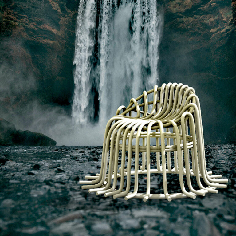 waterfall chair with smooth, flowy rattan curves reflects tranquility ...