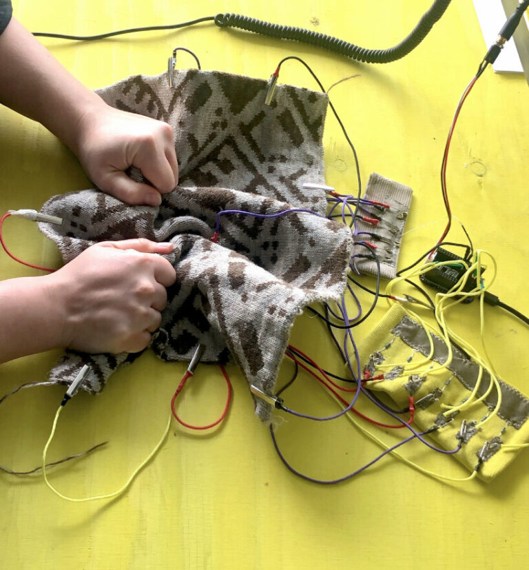 e-textiles make sounds like electronic musical instruments when users ...