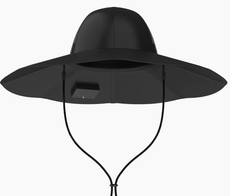 ecoflow’s power hat has solar panels so users can charge their devices ...