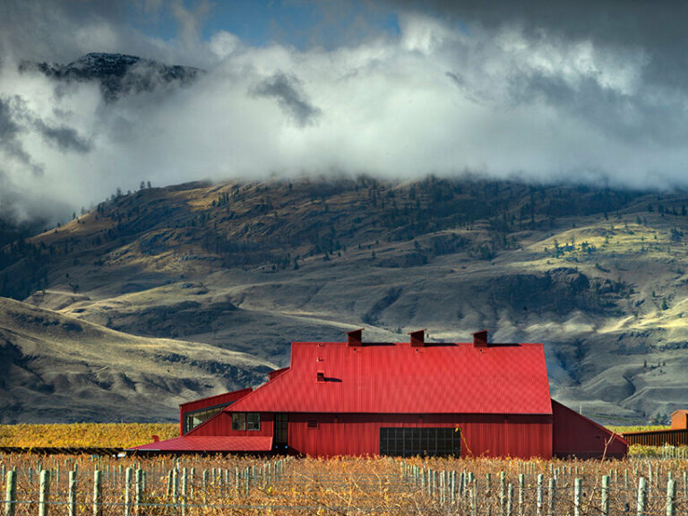 'red barn winery at jagged rock' punctuates vast british columbia
