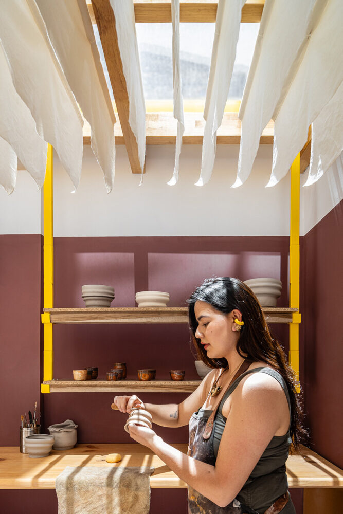 1028arq turns 12-square-meter terrace into ceramics studio under dome ...