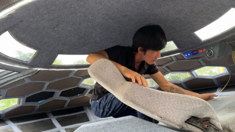 functional UFO jet boat zooms through water as a motorized flying ...