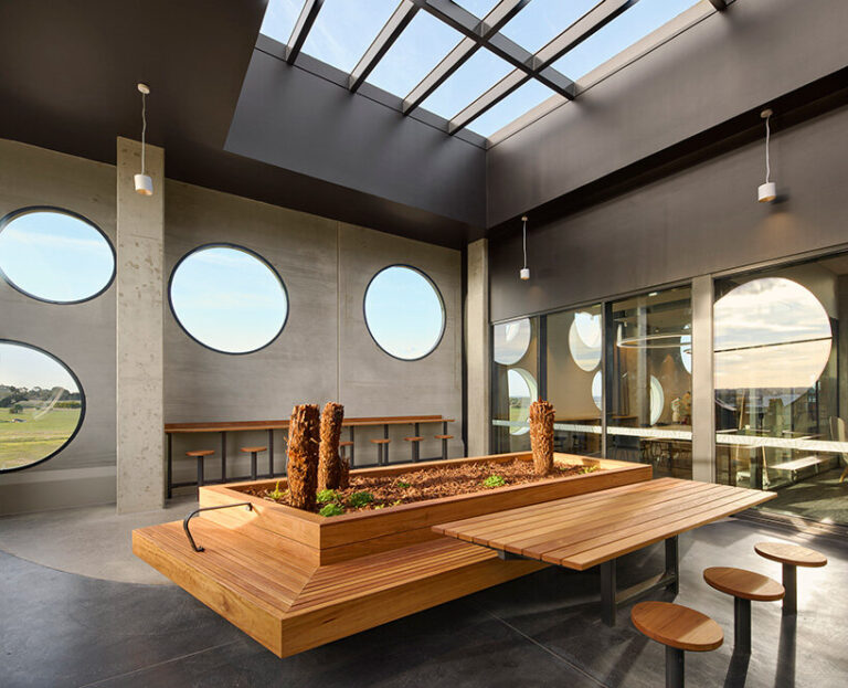 playful, circular windows punctuate buchan's library expressive facade ...