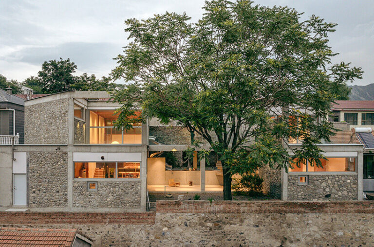 chaoffice designs house of bluff like concrete 'playground' in beijing