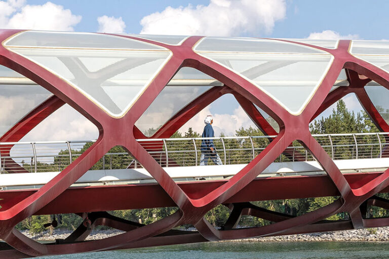 calatrava's twisting peace bridge captured in new photographs