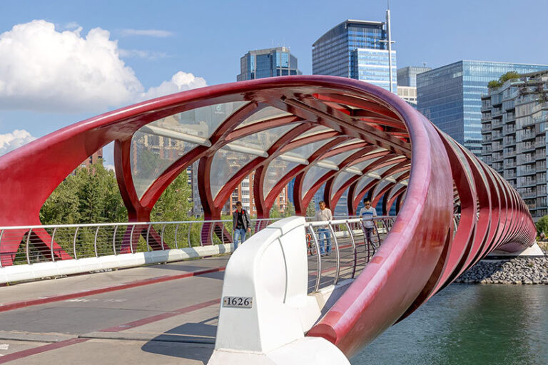 calatrava's twisting peace bridge captured in new photographs