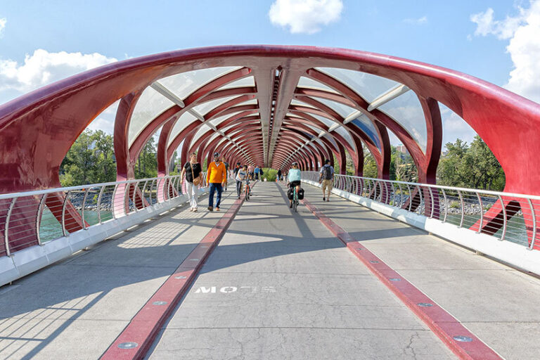 calatrava's twisting peace bridge captured in new photographs
