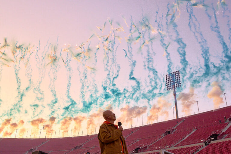 america’s first daytime fireworks explores humanity’s fate with AI