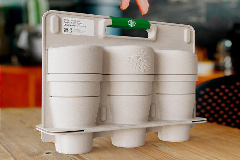 compostable paper pulp briefcase by NOS keeps delivery secured