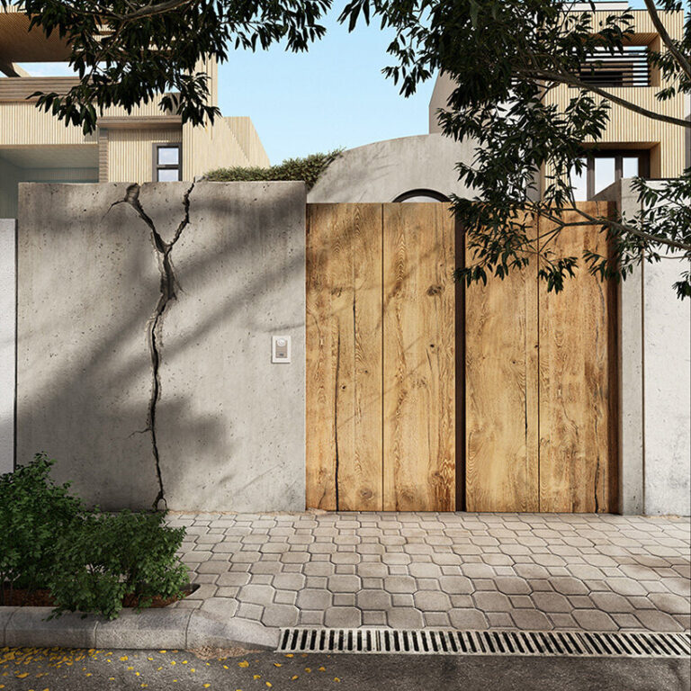 concrete residence by tayebeh amini unravels around tree-centered courtyard