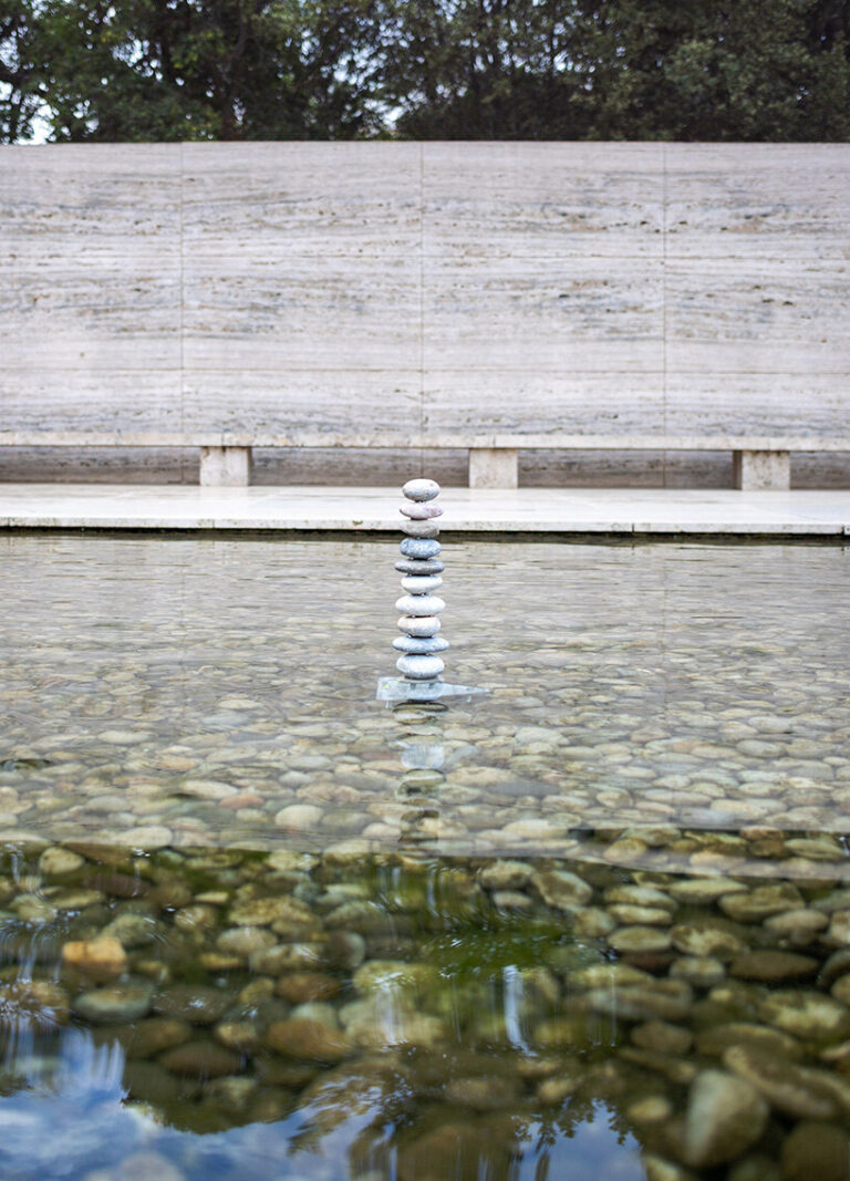 levitating pebble installation defies gravity at mies van der rohe's ...