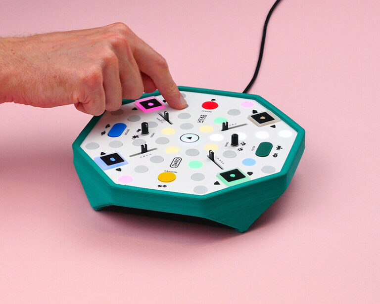 playful drum machine's eight-sided design invites kids of all ages to ...