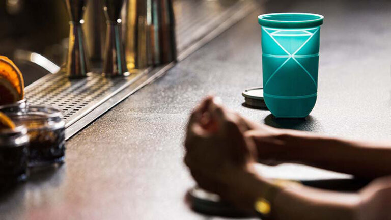 recyclable cup by DiFOLD collapses with origami-like folding design