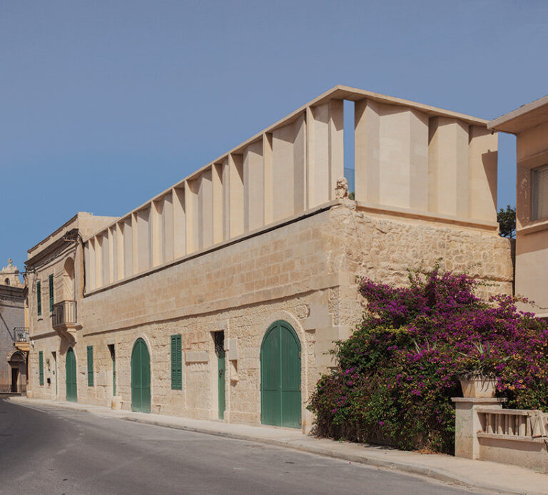stone screen shields 18th-century palazzino in malta by AP valletta